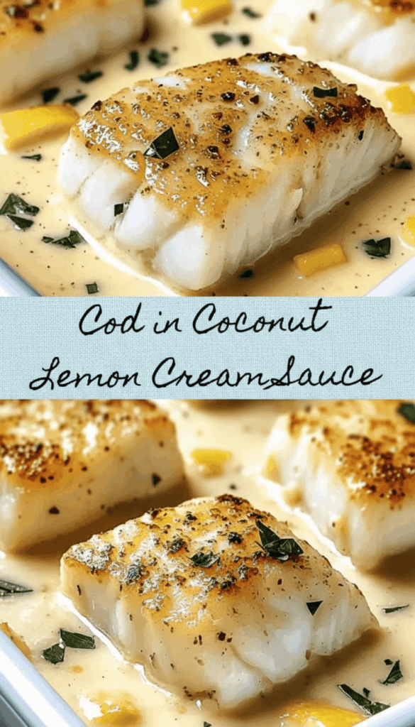 Baked Cod in Coconut Lemon Cream Sauce – Tasty By Nora