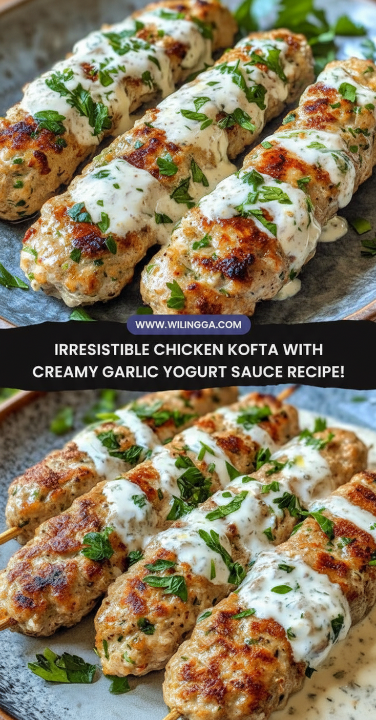 Chicken Kofta with Garlic Yogurt Sauce Recipe – Tasty By Nora